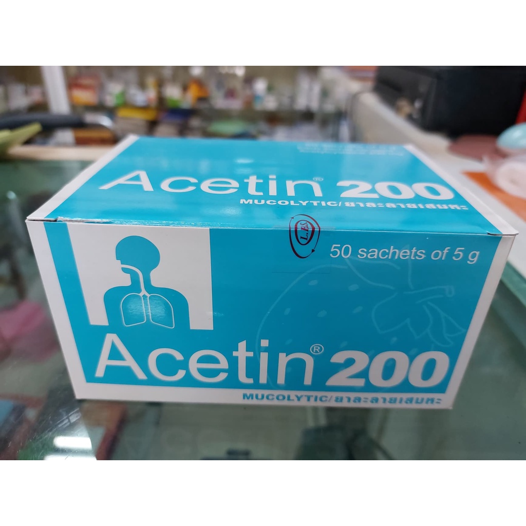 exp.2025 1กล่อง50ซองAcetin200ละลายเสมหะ200mg - happyshopping24 - ThaiPick