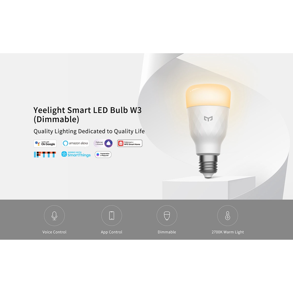 ประกัน 15 เดือน Yeelight Smart LED Bulb W3 (Dimmable) - หลอดไฟแอลอีดี ...