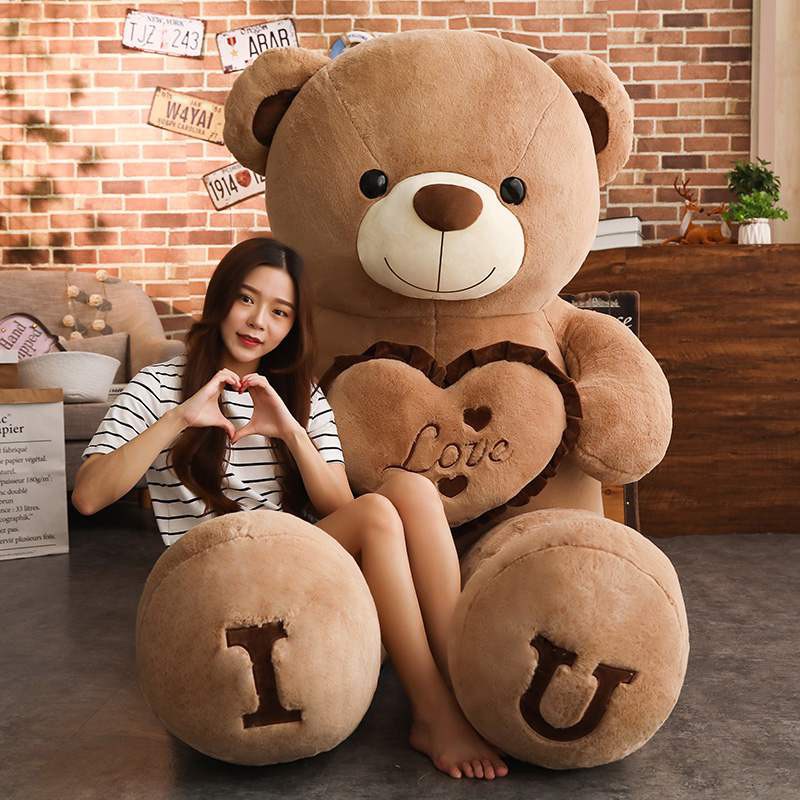 Love big bear plush toy doll teddy bear rag doll bed hug bear girl ...