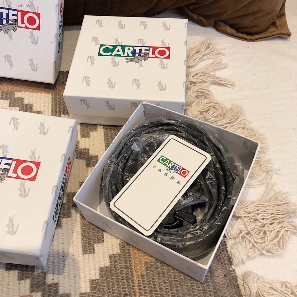 จัดส่งเฉพาะจุด จัดส่งในกรุงเทพฯCARTELO เข็มขัด กระเป๋าเงินจระเข้ เข็มขัดหนังวัวนิ่มสองด้านเกรดพร ...