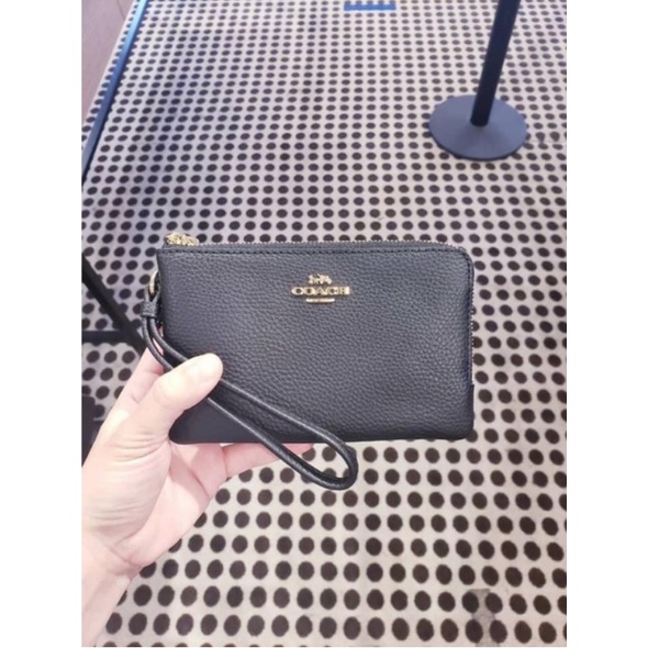 พร้อมส่ง แท้ New Coach คล้องมือ 2 ซิป S DOUBLE CORNER ZIP WRISTLET ...