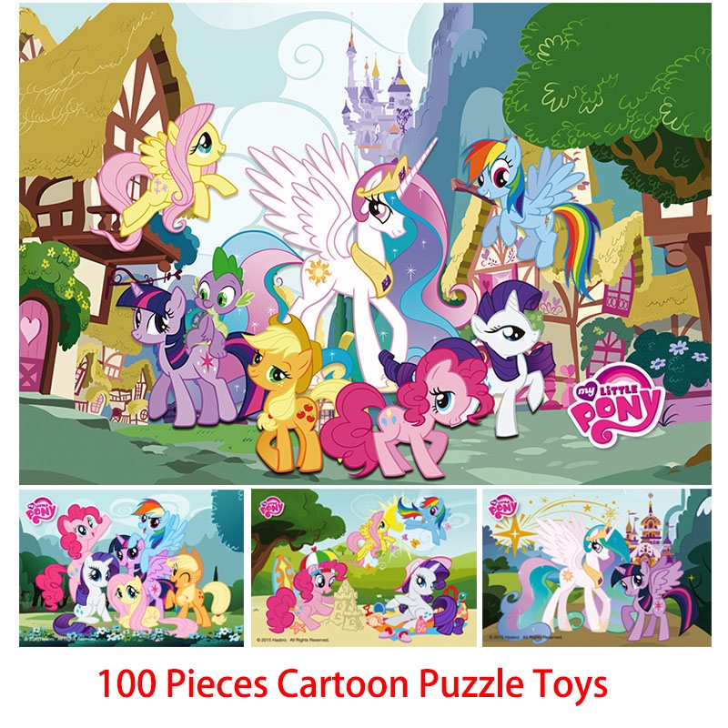 ของเล่นเสริมการเรียนรู้เด็กตัวต่อการ์ตูน My Little Pony 100 ชิ้น☺ FjHZ ...