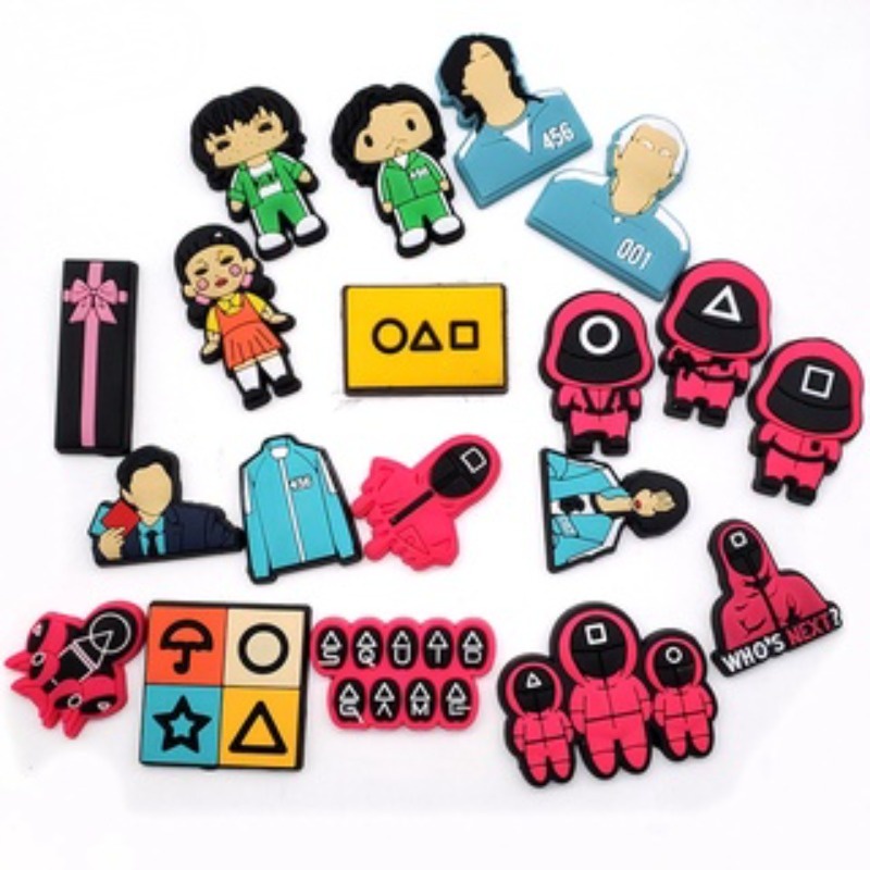 1Pc Squid Game Jibbitz การ์ตูน Jibbit ตัวการ์ตูนติดรองเท้า Crocs ...
