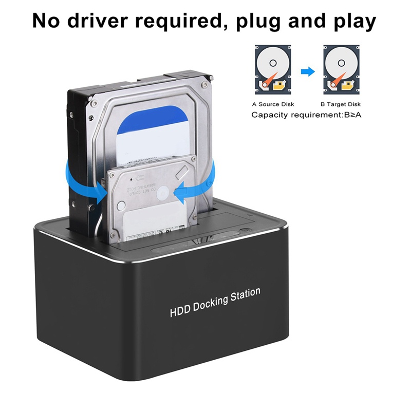 แท่นชาร์จ Usb 3.0 เป็น SATA Dual Slot External HDD SATA Dual HDD Dock ...