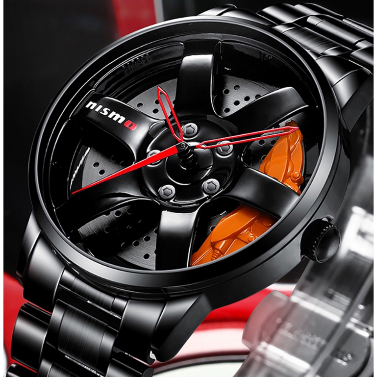 NIBOSI Men Quartz Watch Men Custom Design Super Car Wheel Rim Hub Watch Stainless Steel ...