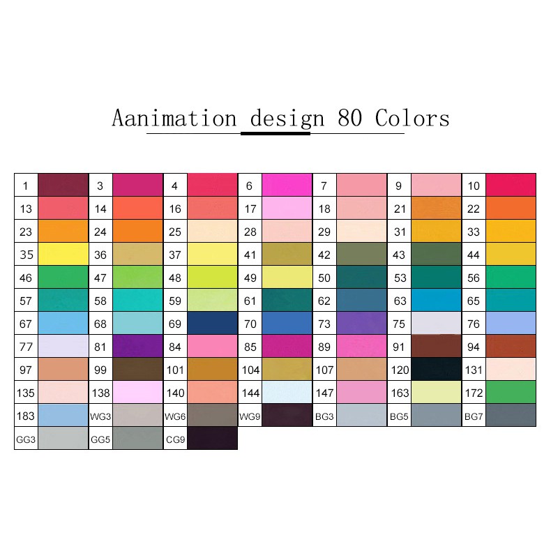 Colors Sets Touch Five Alcohol Graphic Art Twin Tip Pen -80colors White ...