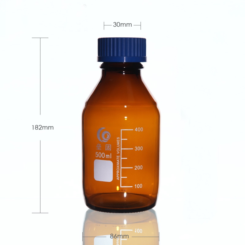 25ml to 1000ml Lab TransparentBrown Screw cap Reagent bottle Sealed ...