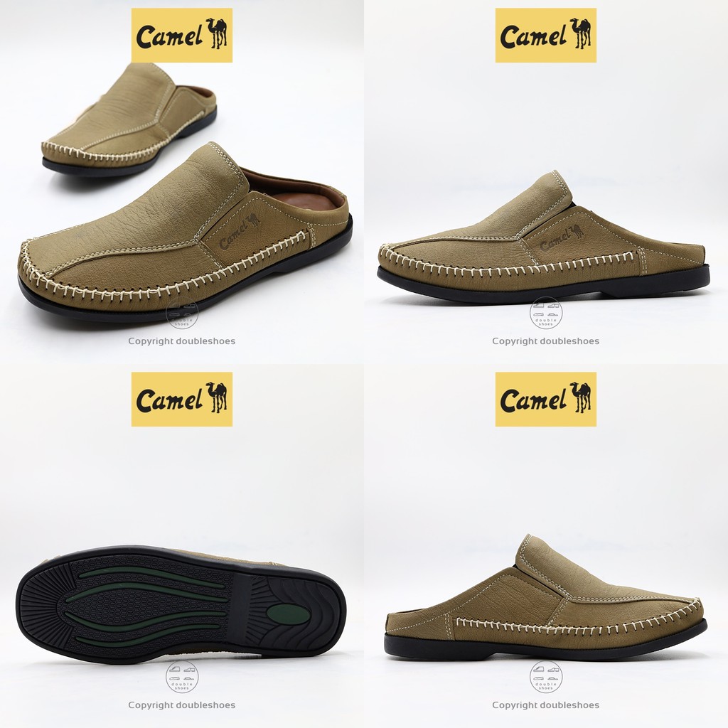 Camel รองเท้าคัทชูเปิดส้น หนังแท้ หนังลายช้าง พื้นนุ่ม เย็บพื้น รุ่น CM108 ไซส์ 40-45 ...