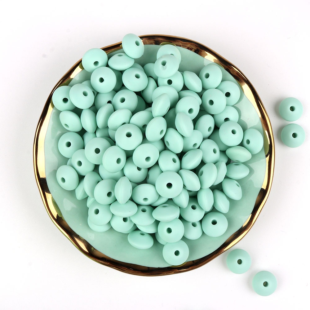 TYRY.HU 100csLot Lentil Abacus Round Silicone Beads Teething Baby ...