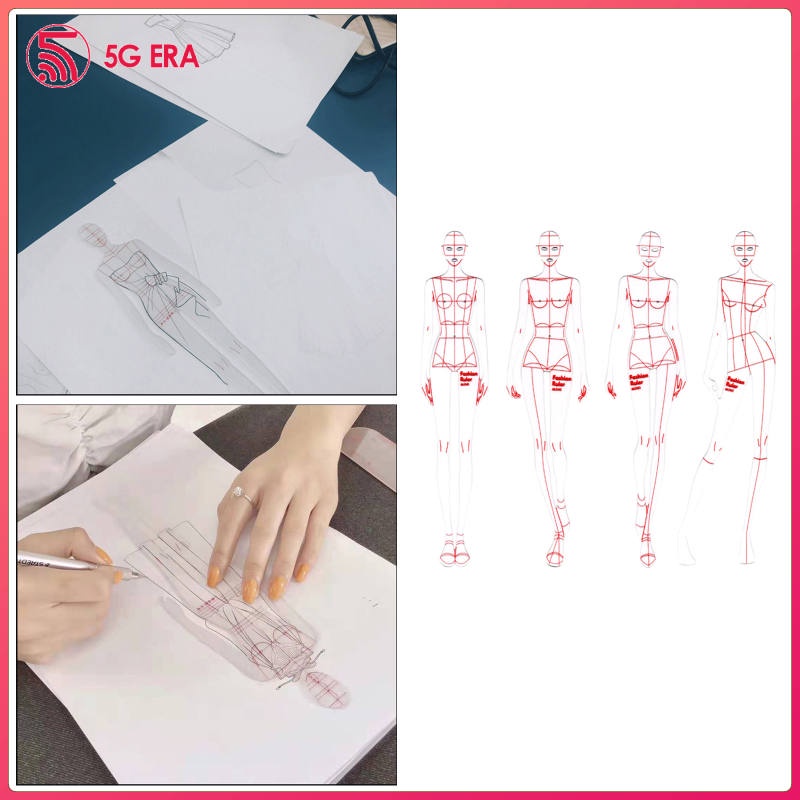 4Pcs Fashion Drawing Template Ruler Set Woman Sewing Humanoid Patterns ...