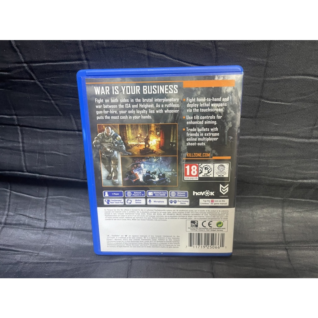 แผ่นเกมส์ PSP Vita Game : Killzone Mercenary : PSP Vita Zone 2 Eng ...