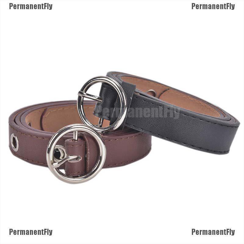 PermanentFly Fashion Women Big Hole Belts PU Leather Metal Pin Buckle ...