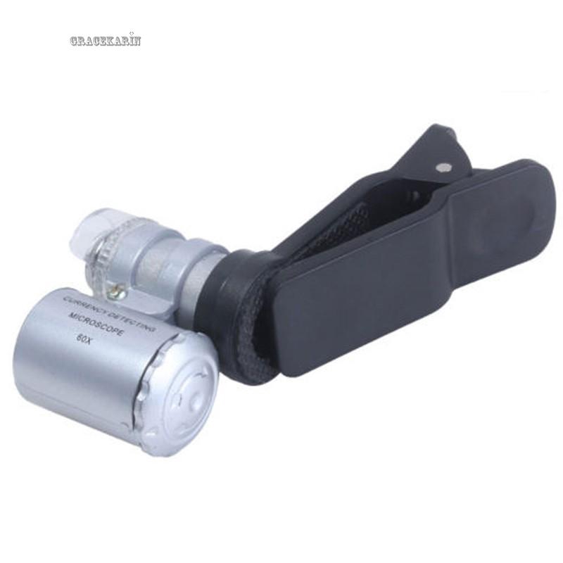 New Fashion♠♣♥♦60X Univesal Zoom Smart phone Microscope Lens♠♣♥♦ LED ...
