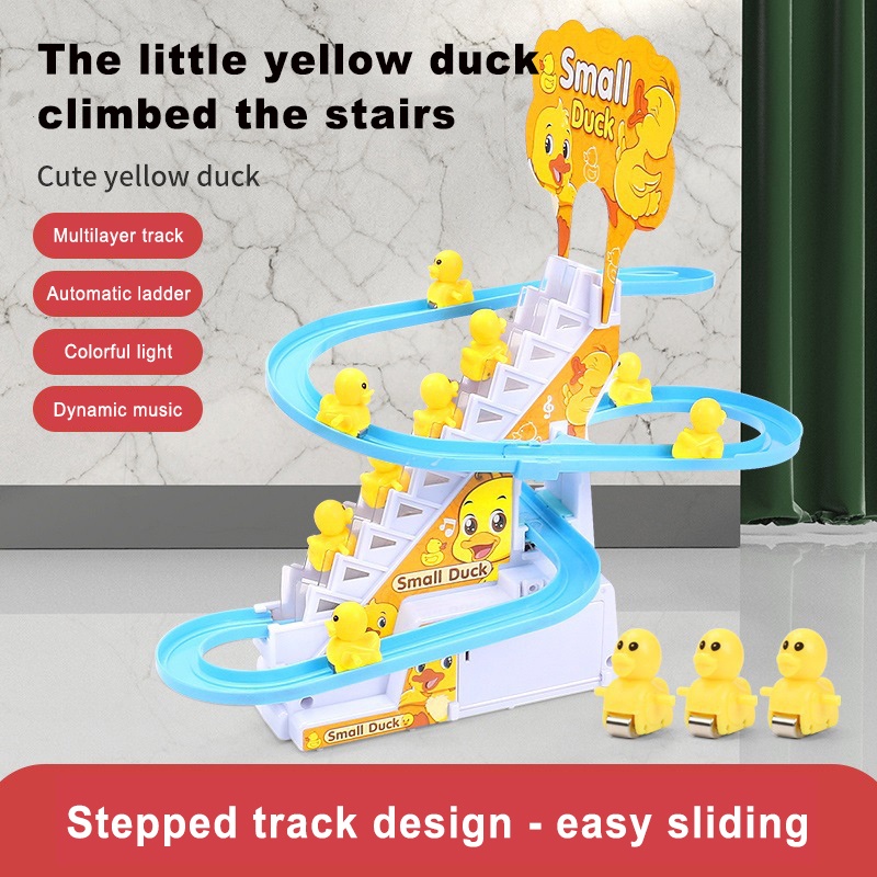 Duck Stair Climbing Childrens Electric Track Music Small Yellow Duck ...
