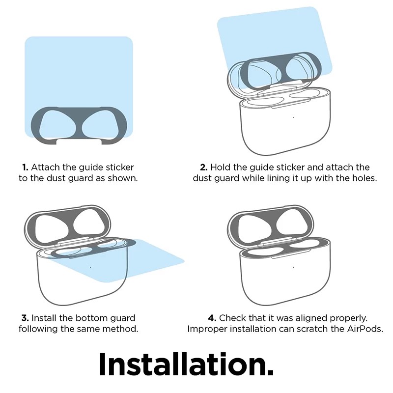 พร้อมส่งสติ๊กเกอร์กันรอยAirPods 3 2021AirPods1-2 ฟิล์มกันฝุ่น Sticker ...