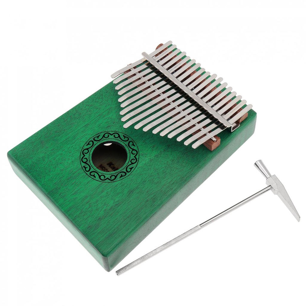 17 Key Green Kalimba Single Board Mahogany Finger Thumb Piano Mbira ...