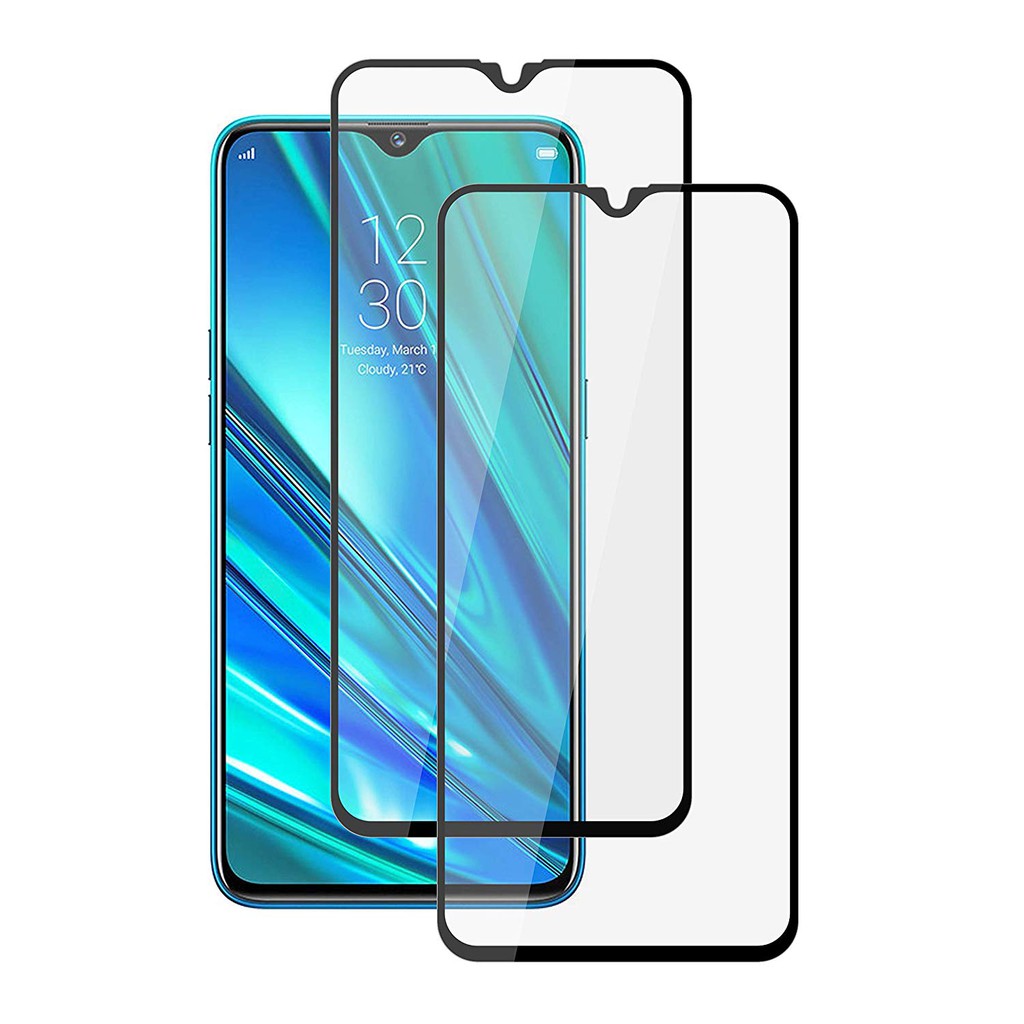 2PCS OPPO Realme 5 Pro ฟิล์มกระจกนิรภัย Realme 5 Pro คุ้มครองเต็มรูปแบบ ...