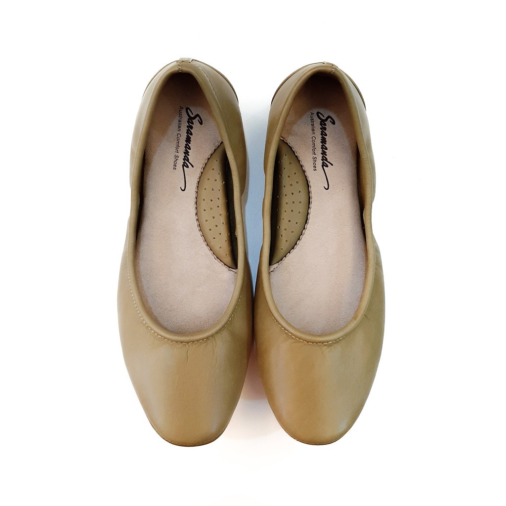 Saramanda รุ่น 182028 รองเท้าผู้หญิง แฟลตบัลเล่ต์พับได้ หนังแท้ มี 7 สี ...