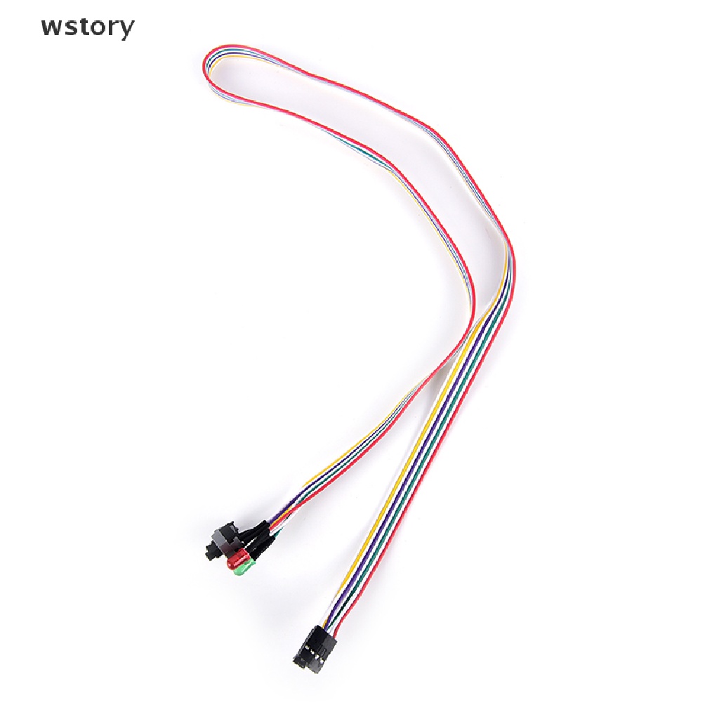 wstory High quality PC case red green LED lamp ATX power supply reset ...