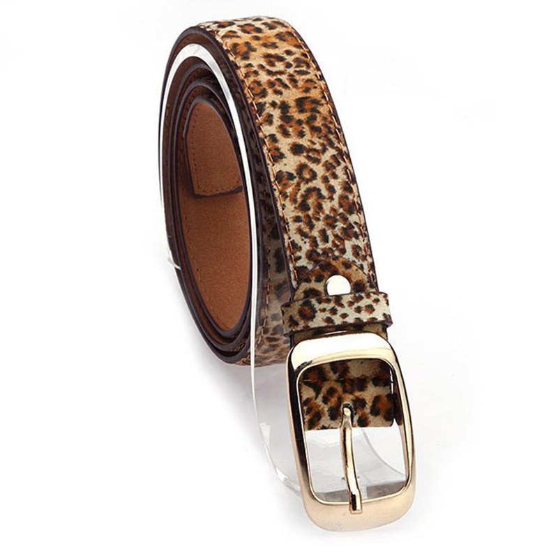 Punk Leopard Print Strap Waist Belts PU Leather Women Metal Pin Belt ...