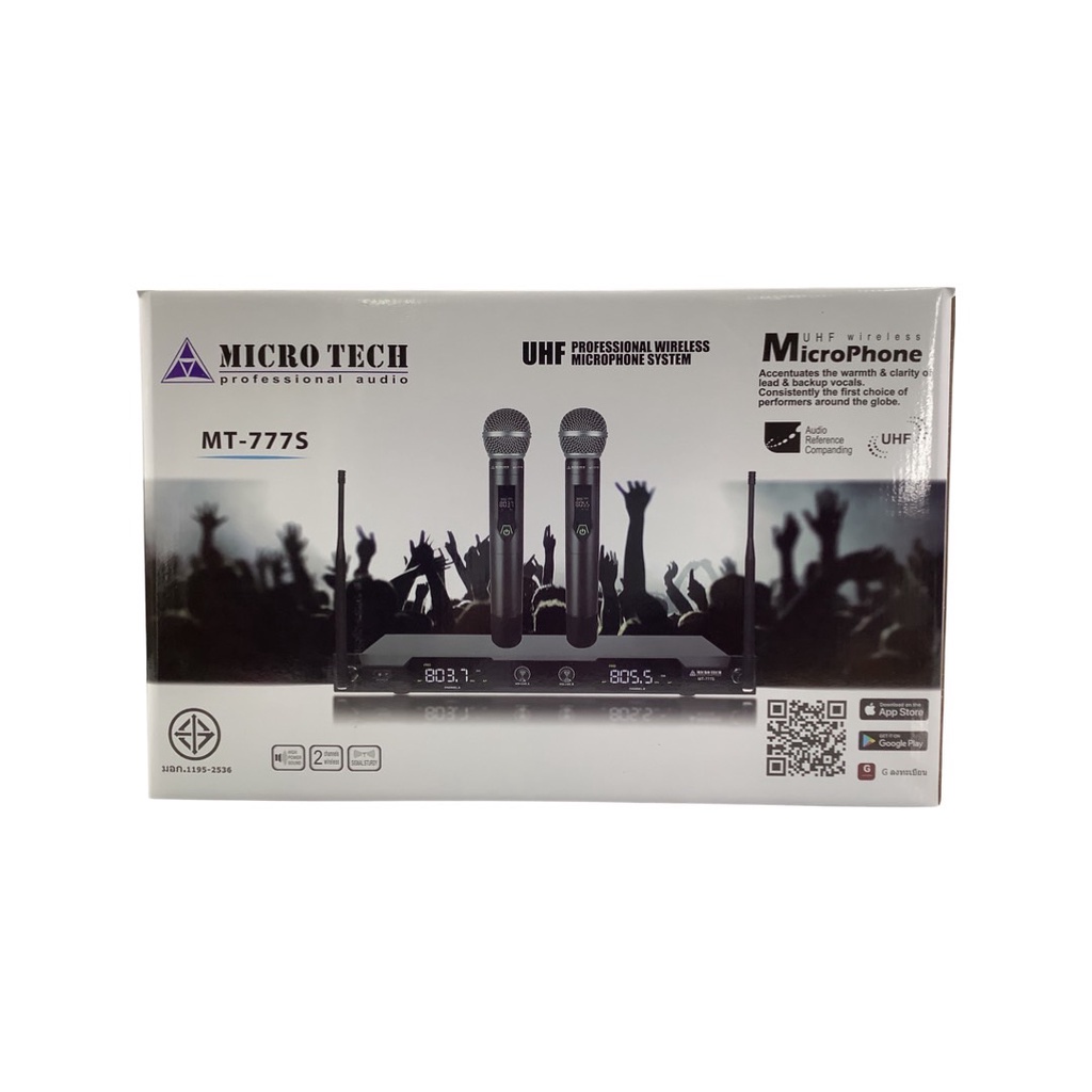 ↂMICRO TECH MT777S ไมค์โครโฟนไร้สาย(แบบถือ) จูนคลื่นได้ มีเสาหน้าชุด(สินค้าใหม่แกะกล่อง ประกัน ...