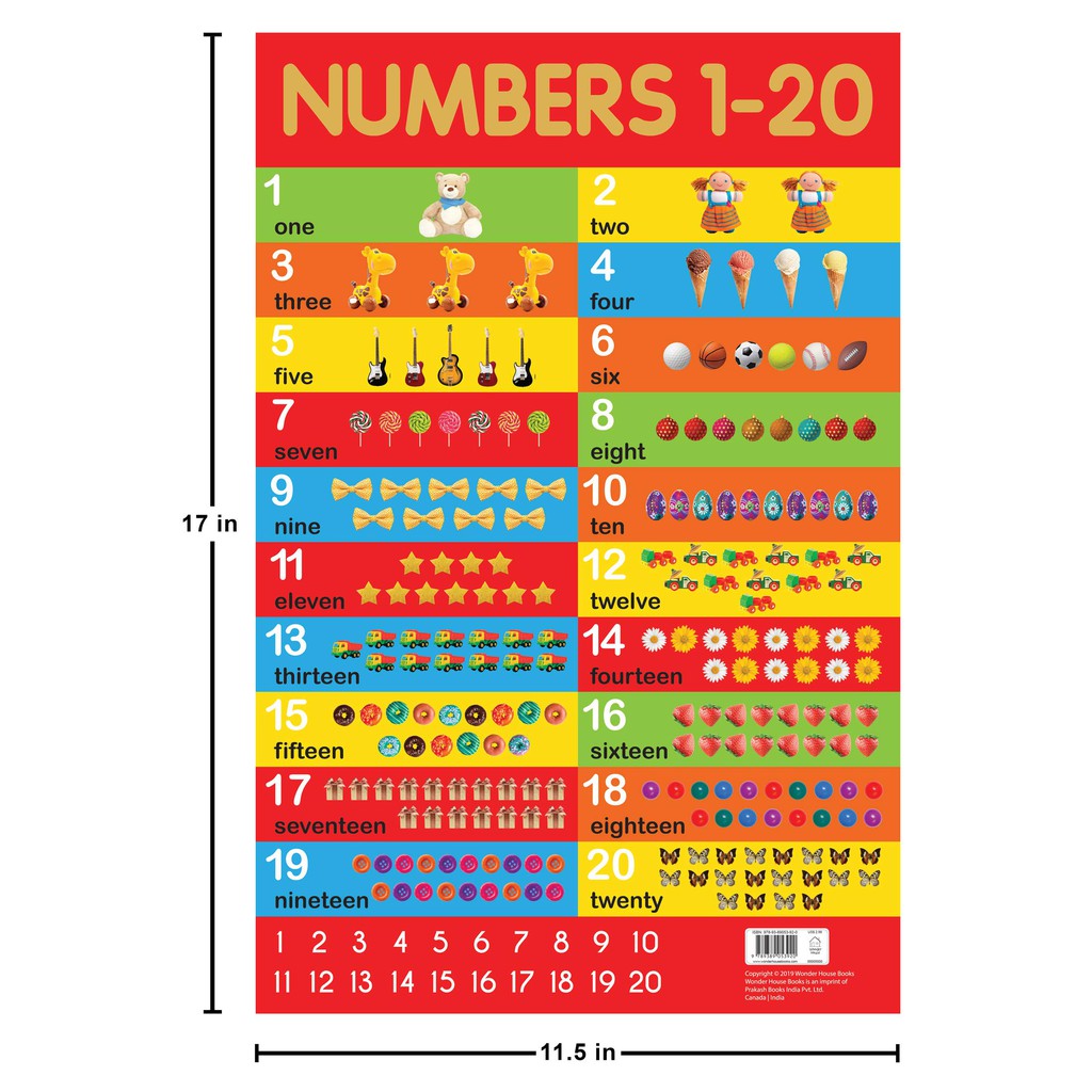 Numbers 1-20 Chart - Early Learning Educational Chart For Kids bVVO ...