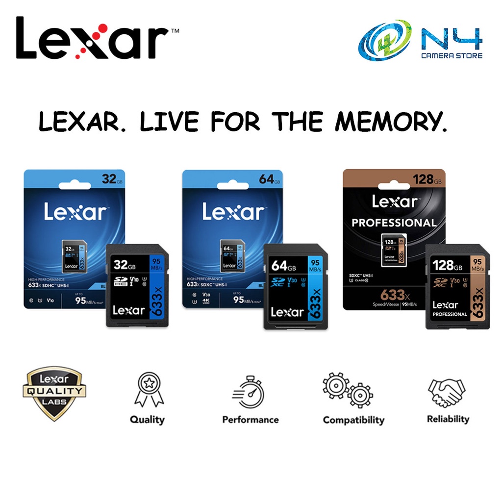 Lexar 32GB Professional 633x UHS-I SDHC Memory Card - eoo93f40_f - ThaiPick