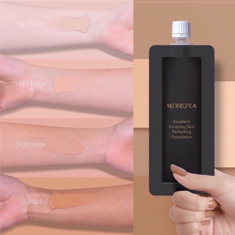 Merrezca รองพื้นกันน้ำ แบบซอง Excellent Covering Skin Perfecting ...