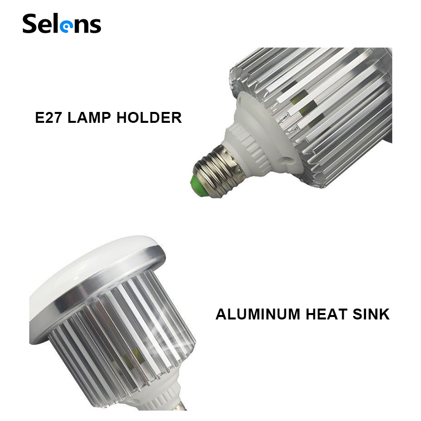 Selens Led Bulb E27 105W 3200K-5500K Adjustable by Remote Control Energy Saving Bulb For Softbox ...
