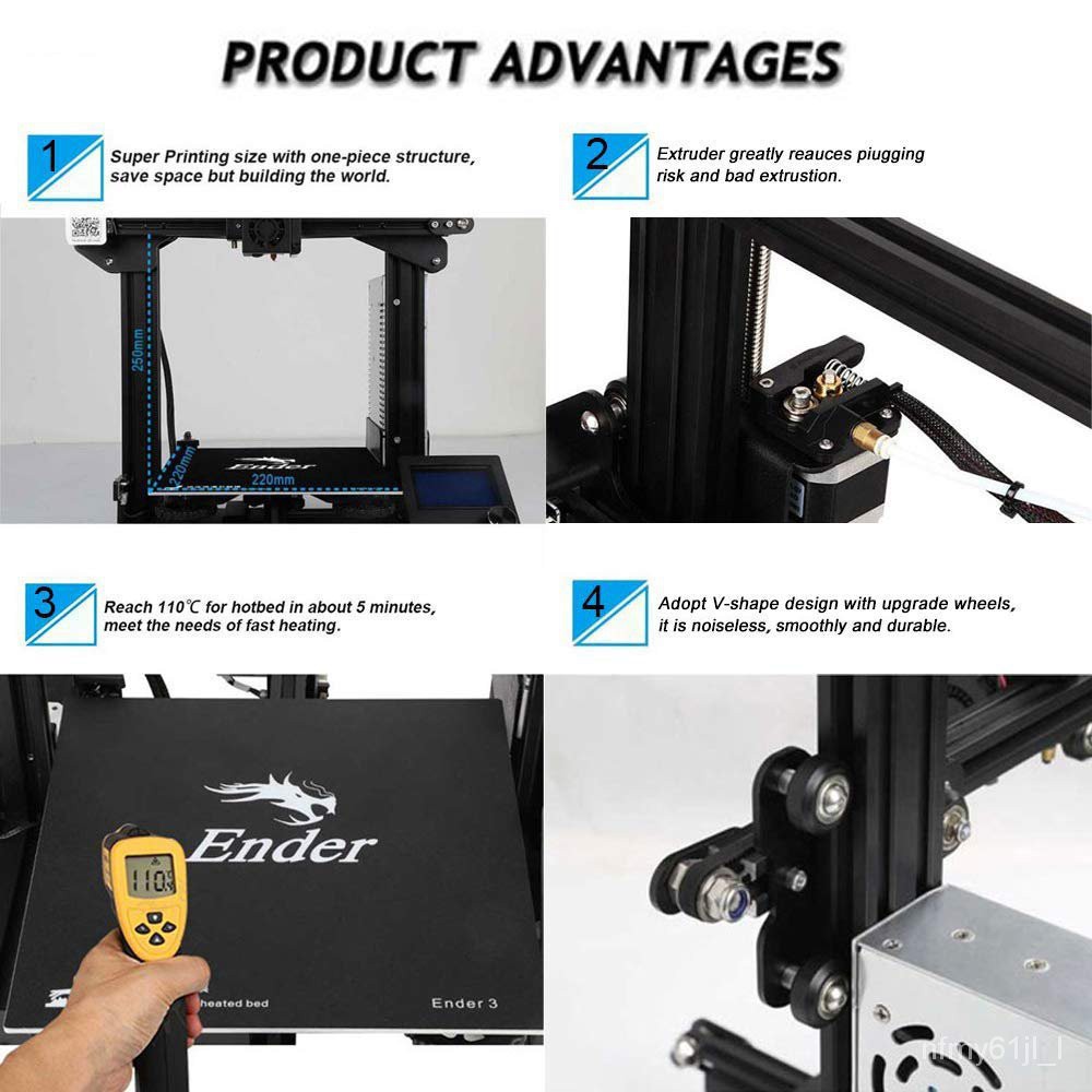 eV9G Official Creality Ender 3 3D Printer Fully Open Source with Resume Printing Function DIY 3D ...