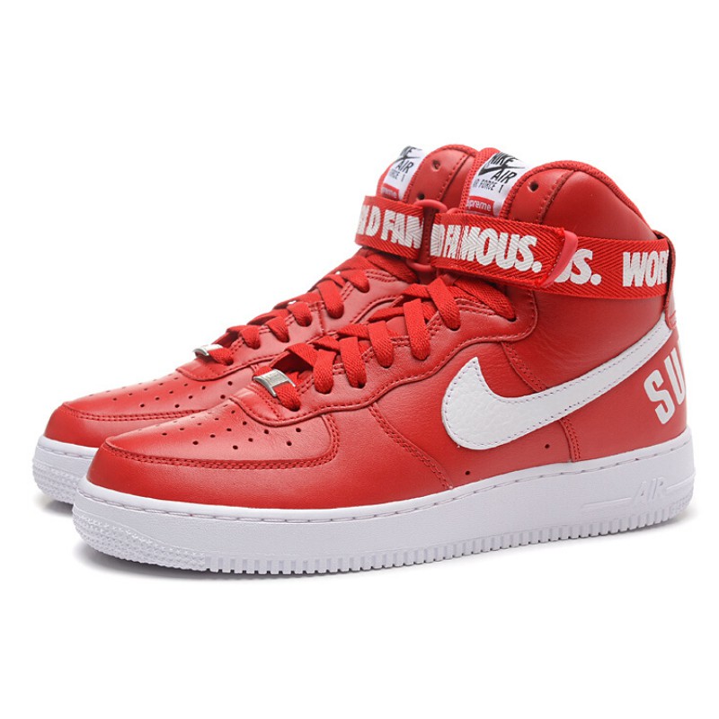 ใหม่ SUPREME AF1 HI American Red Street แบรนด์ SUPREME และ NIKE ผู้ชาย ...