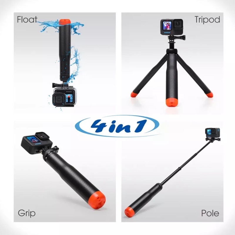 Floating Tripod for GoPro Hero 10 9 8 7 6 5 Selfie Stick for DJI OSMO ...