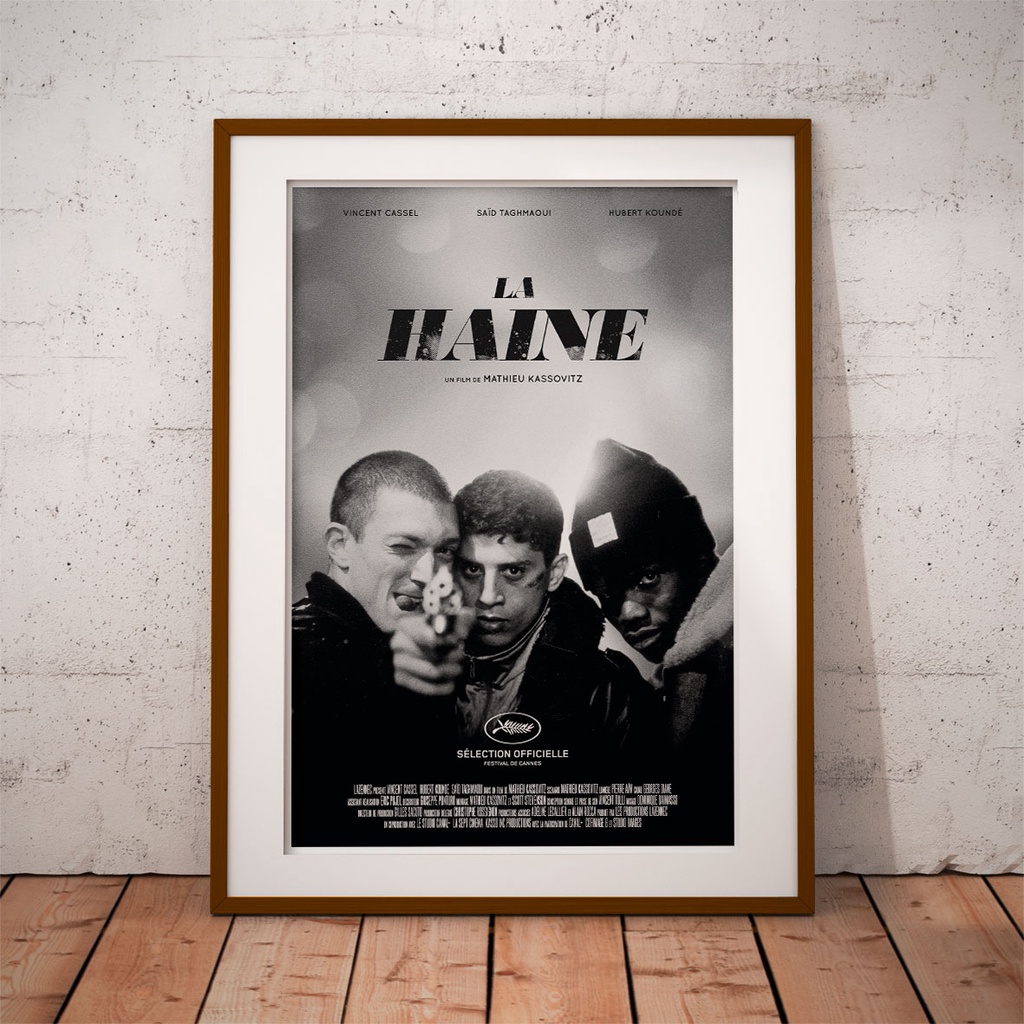 La Haine Poster 1995 HATE หนังขาวดำ by Mathieu Kassovitz หนังดีรางวัล ...