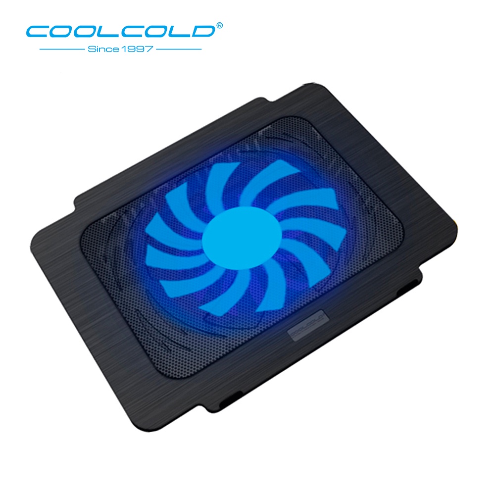 COOLCOLD Ultra Thin Laptop Cooler Cooling Pad Single Fan Led Light ...
