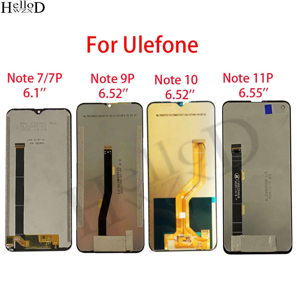 แผงหน้าจอสัมผัสดิจิทัล LCD แบบเปลี่ยน สําหรับ Ulefone Note 7 7P 9P 10 11P Ulefone Note 11P ...