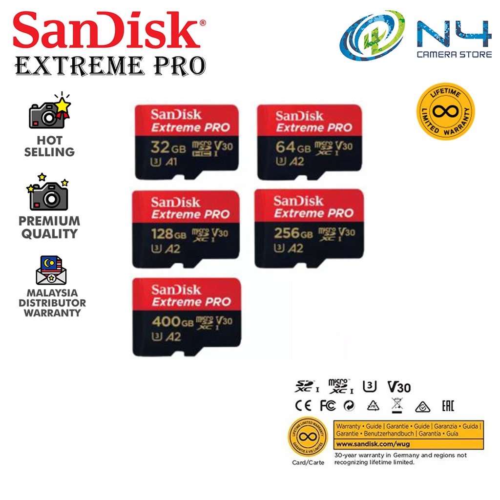 dlTG Sandisk Extreme Pro A2 Max.170MBs Micro SD Memory Card - 32GB64GB128GB256GB - 86iuuyj2h7 ...
