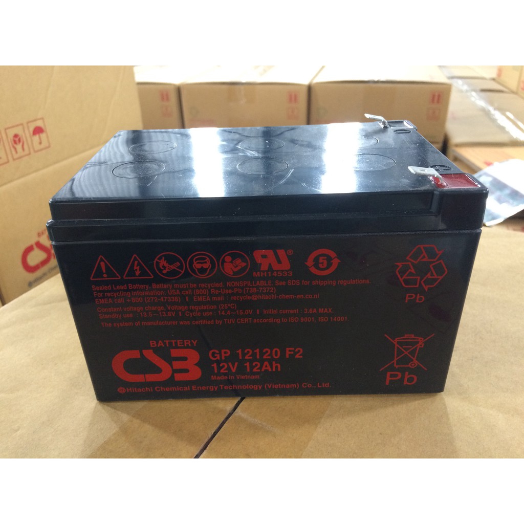 CSB Battery รุ่น GP12120 (12V 12AH) @By Hitachi Chemical. สำหรับเครื่อง ...