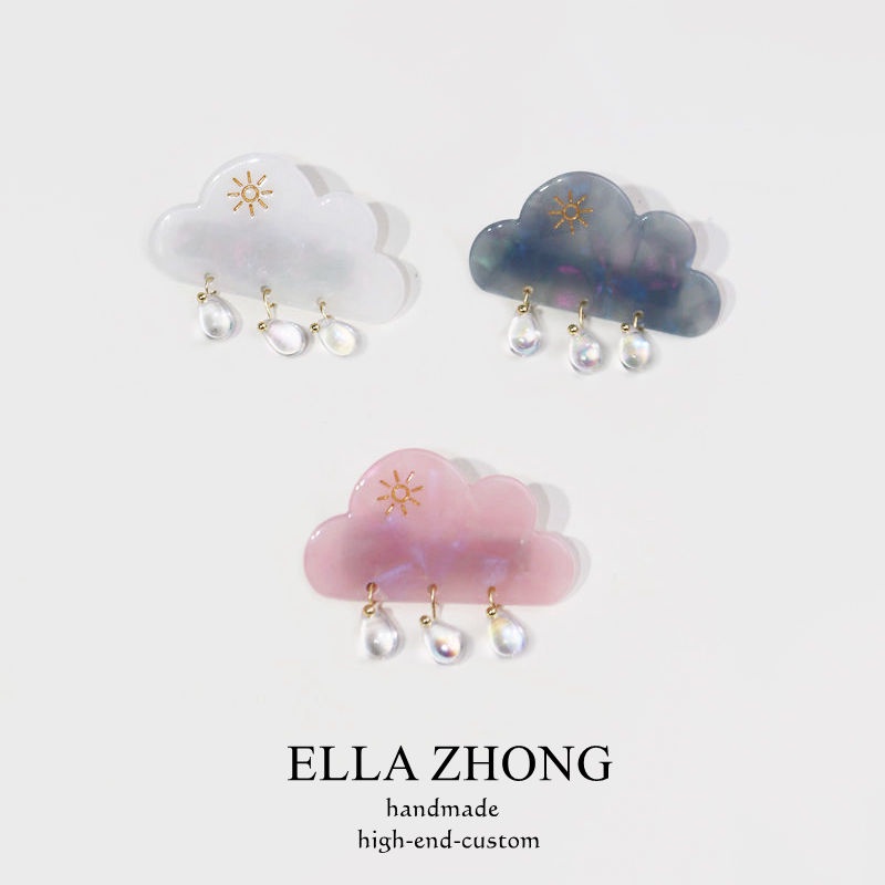 Yunyu Mood Original Hairpin คลิปด้านข้าง Rainbow Raindrop อุปกรณ์เสริม ...