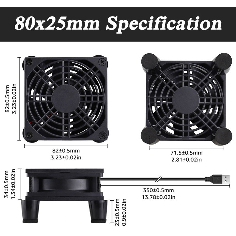 Gdstime 5V USB Router Fan 80mm 92mm 120mm 140mm DIY TV Box Ball/Sleeve ...