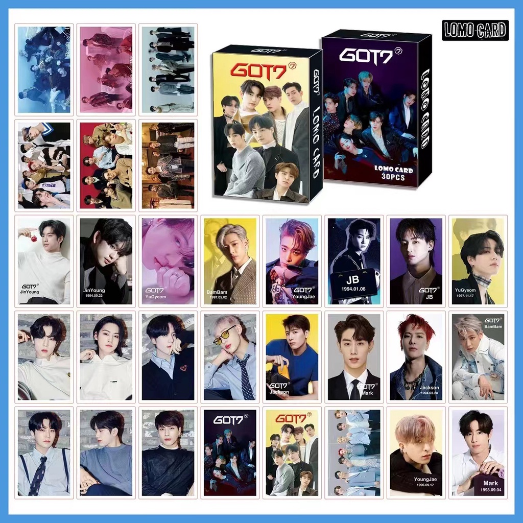 การ์ดโลโม่ โฟโต้การ์ด GOT7 30 ชิ้นกล่อง 8.55.5 ซม.โลโม่การ์ด lomocard kpop MARK มาร์ก JACKSON ...
