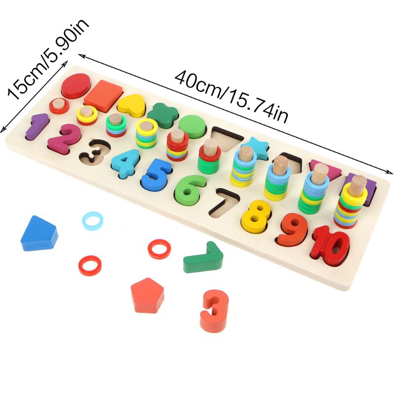 king Children Wooden Montessori Count Numbers Matching Digital Shape ...