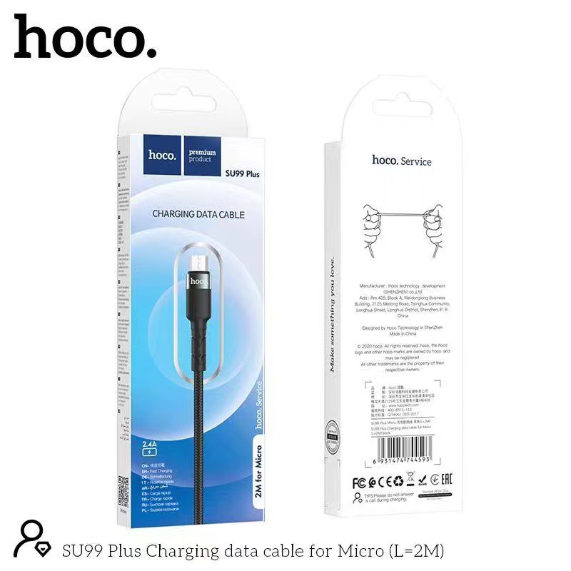 สายชาร์จ Hoco SU99 แท้ รุ่นใหม่ 2021 รองรับ Micro USB Android ios TypeC ความยาว 1 เมตร และ 2 ...