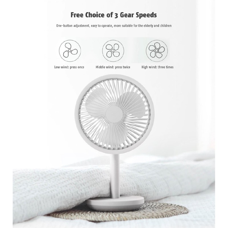 JIPINพัดลม SOLOVE Wireless Desktop Fanพัดลมพกพา พัดลมไร้สาย พัดลมตั้ง ...