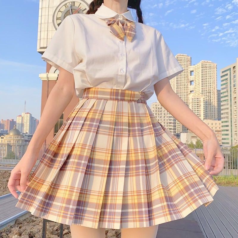 JK uniform pleated skirt plaid skirt suitable for students uniform ...