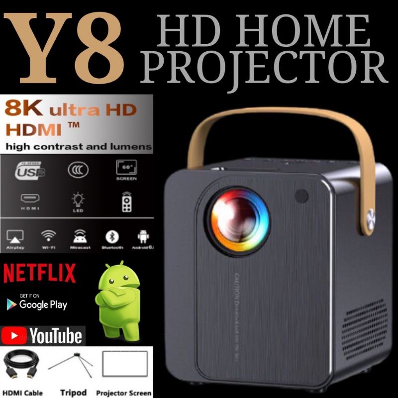 จัดส่งที่รวดเร็ว Y8 โปรเจคเตอร์ mini โฮมโปรเจคเตอร์ โปรแจ็คเตอร์ ...