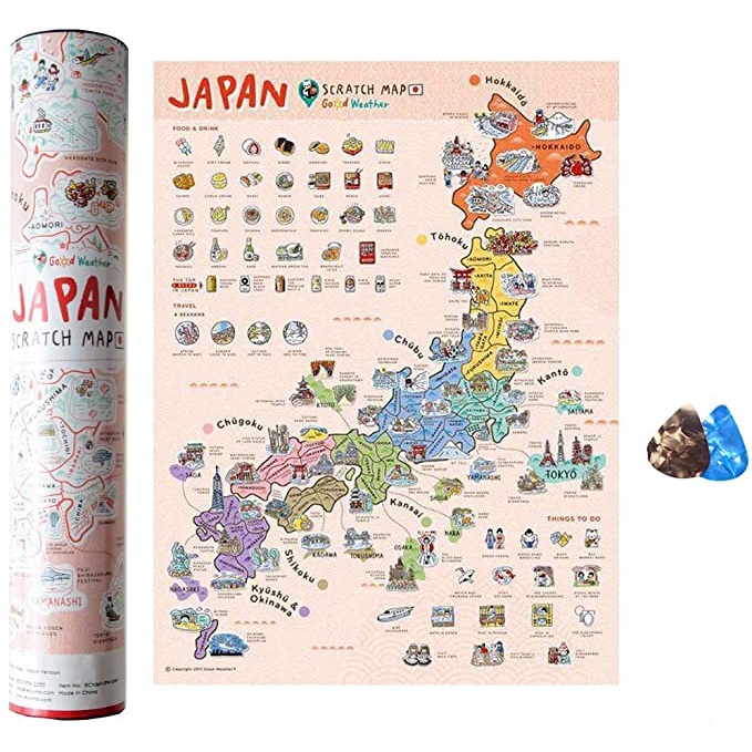 Good Weather Japan Scratch Map แผนที่ประเทศญี่ปุ่นแบบขูด ส่งสินค้า จ-ศ ...