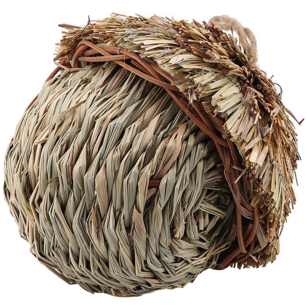 Bird Nest Handmade Woven Straw Bird Cage Parrot Nesting Hanging ...