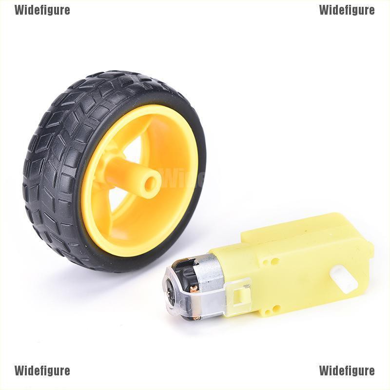 Widefigure Smart Car Robot Plastic Tire Wheel with DC 3-6v Gear Motor ...