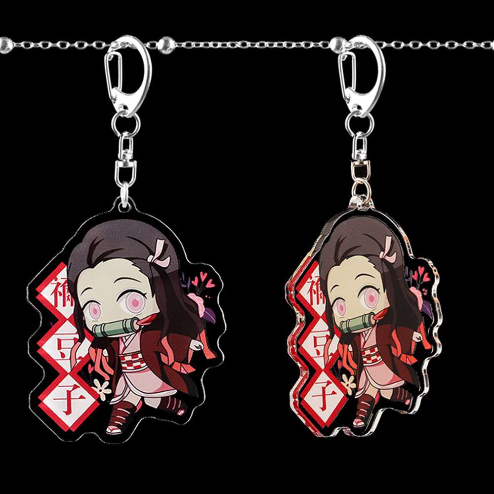 Demon Slayer Cartoon Keychain Kimetsu no Yaiba Acrylic Anime Cosplay ...