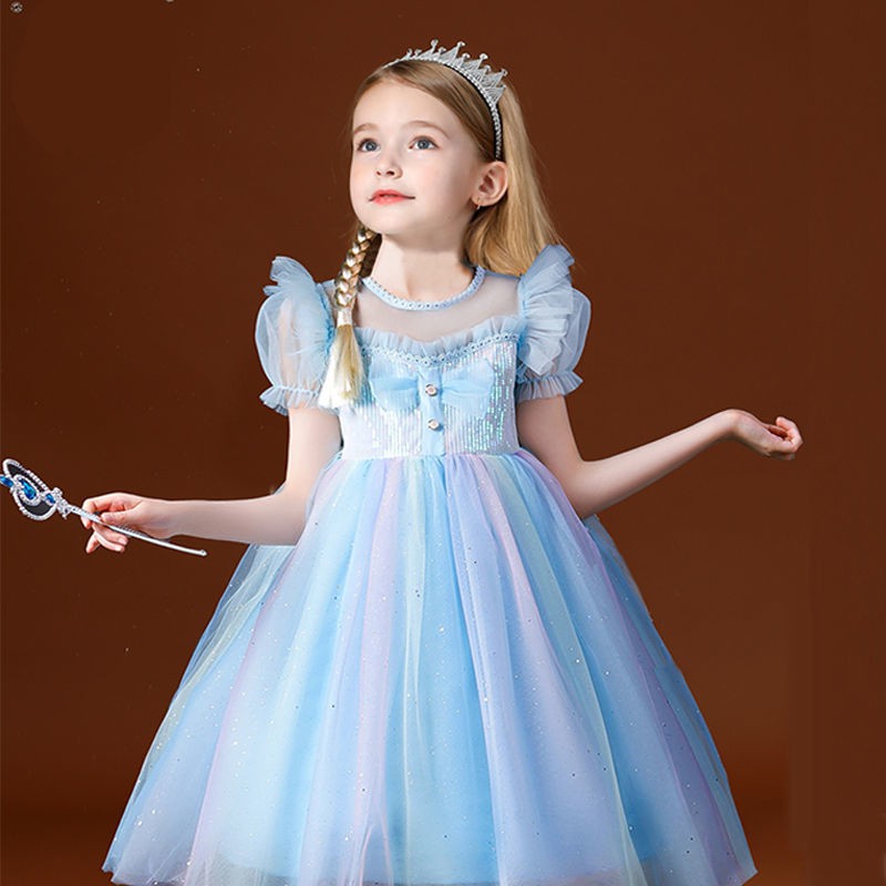 Ready Stock ️Frozen Princess Dress Fever Elsa Costume Girl Kids Party ...